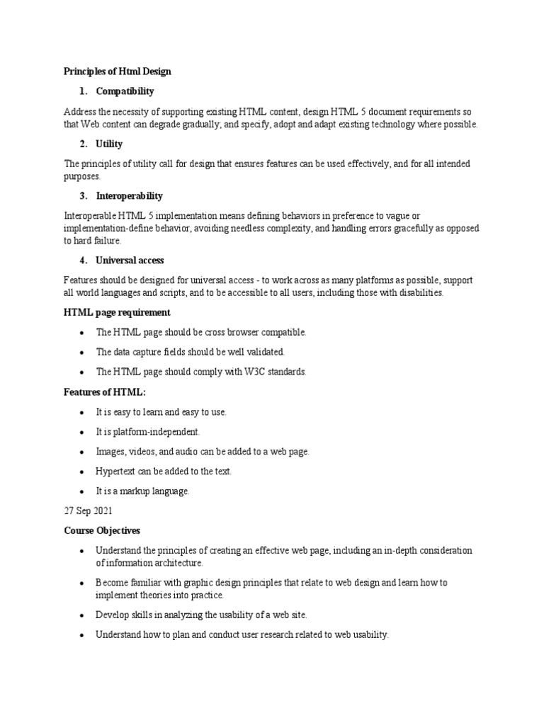 Principles of HTML Design | PDF | Html | World Wide Web