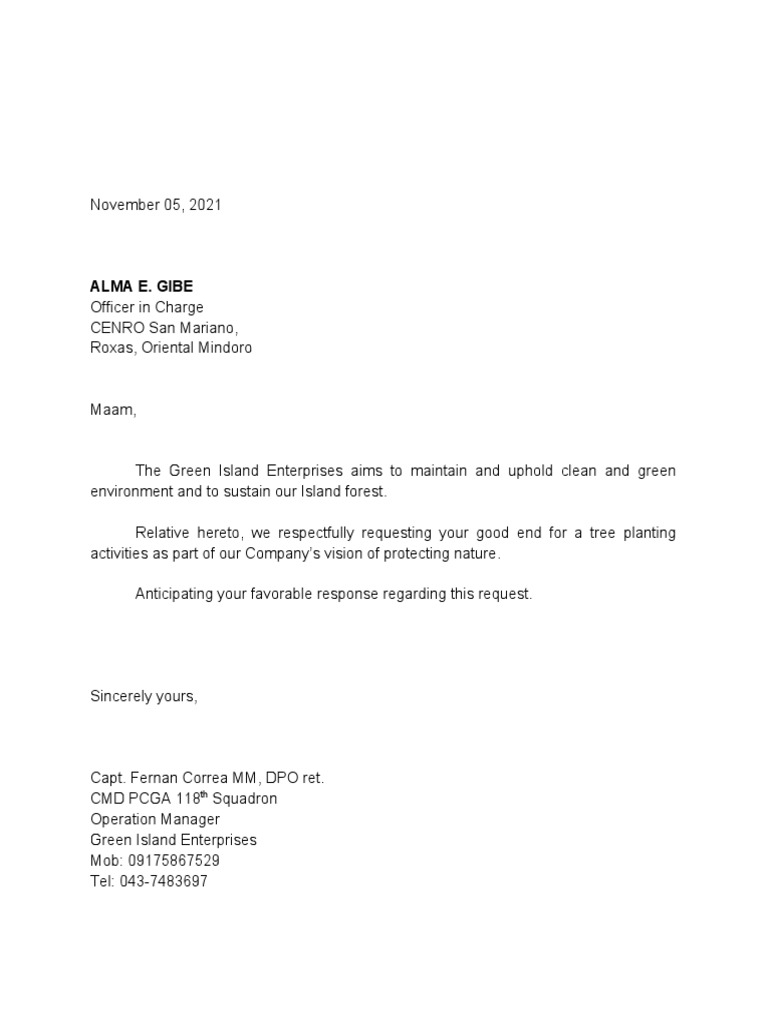 Letter For Tree Planting | PDF | Home & Garden