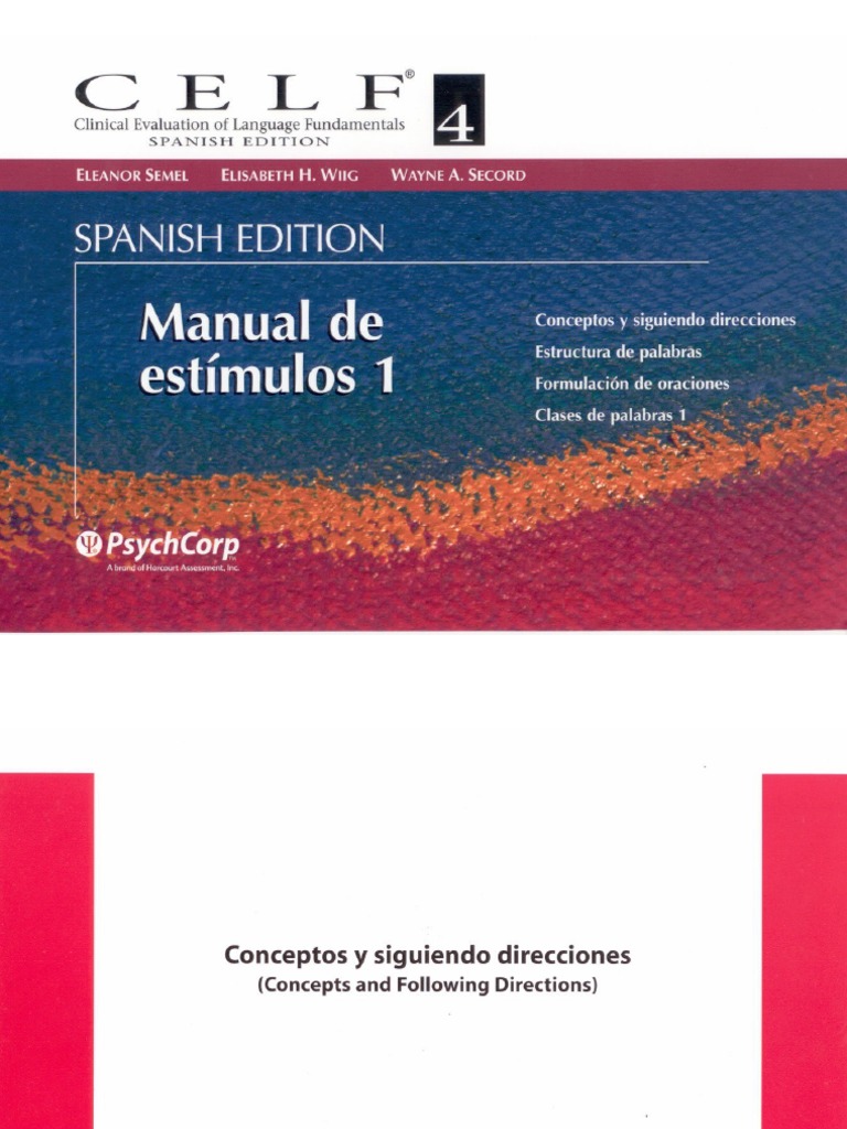 TEST CELF 4 Manual de Estímulos 1 | PDF