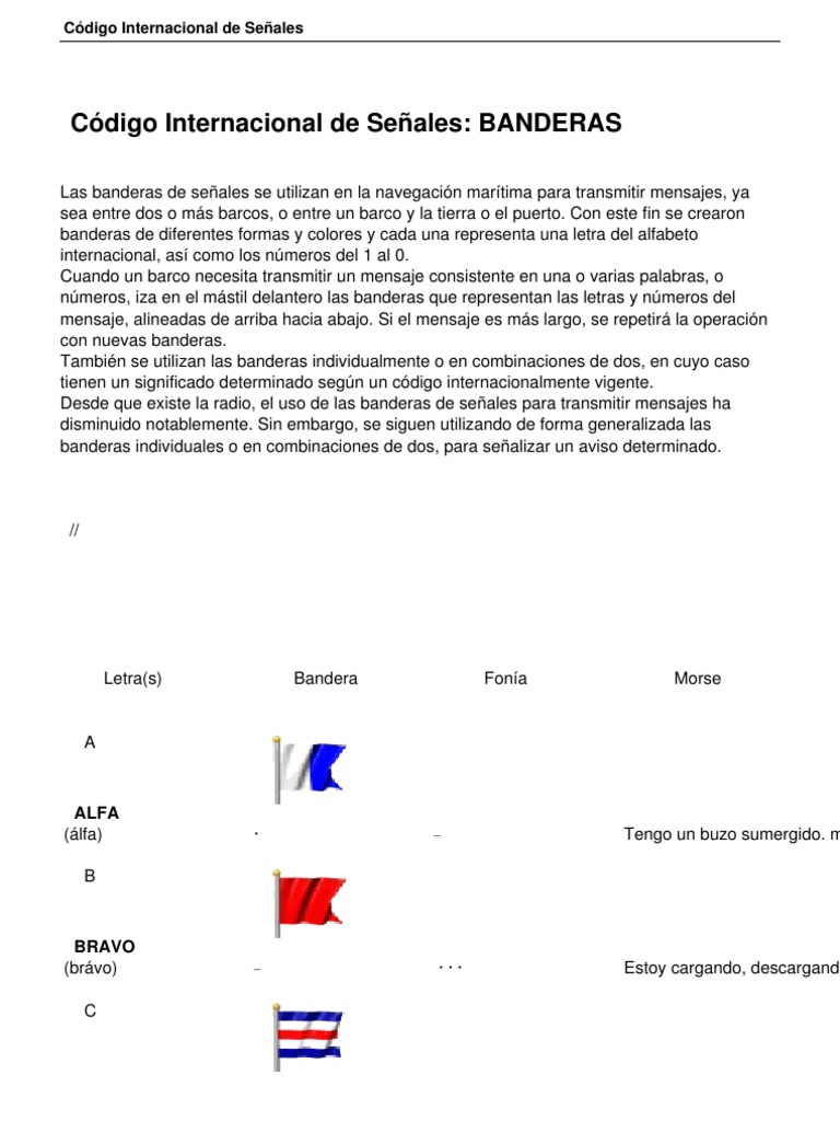 Codigo Internacional de Senales y Banderas | PDF | Transporte de agua