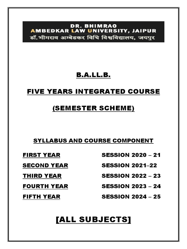 UG BA LLB Semester Scheme | PDF | Sociology | Tort