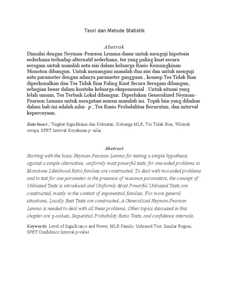 Putri Nacintha Yahya - 1911050161 - Uniformly Most Powerful Test | PDF