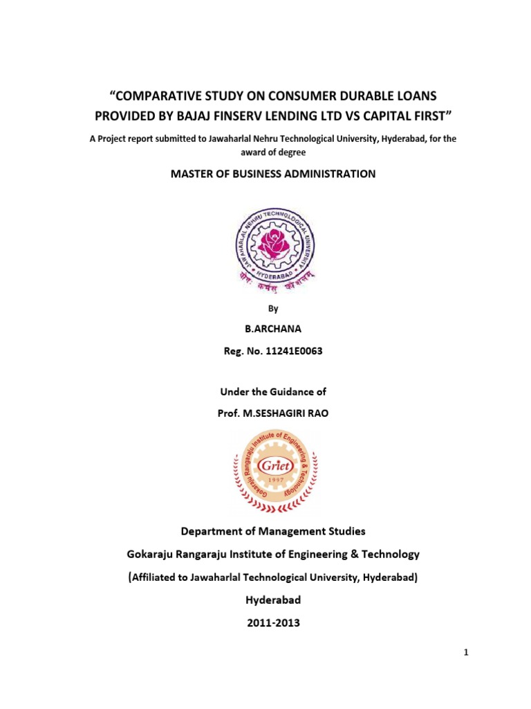 Comparative Analysis of Consumer Durable Loan Options Provided by Bajaj Finserv Lending Ltd and ...