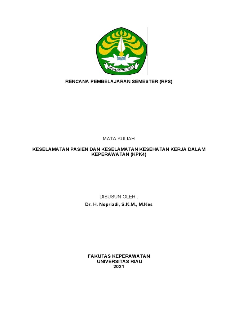 Rev SL - RPS K3 KEPERAWATAN | PDF