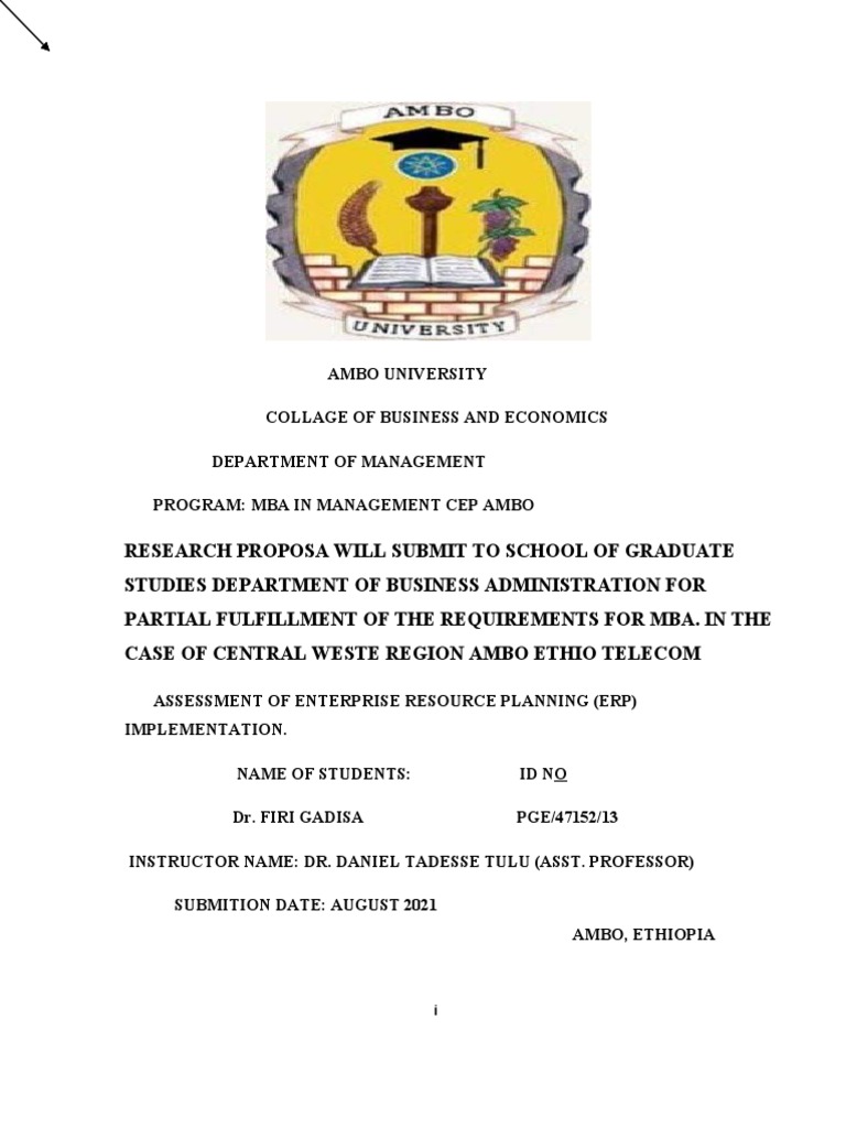 ERP Proposal | Download Free PDF | Enterprise Resource Planning ...