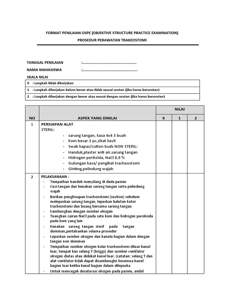 Sop Osce KMB 1 | PDF