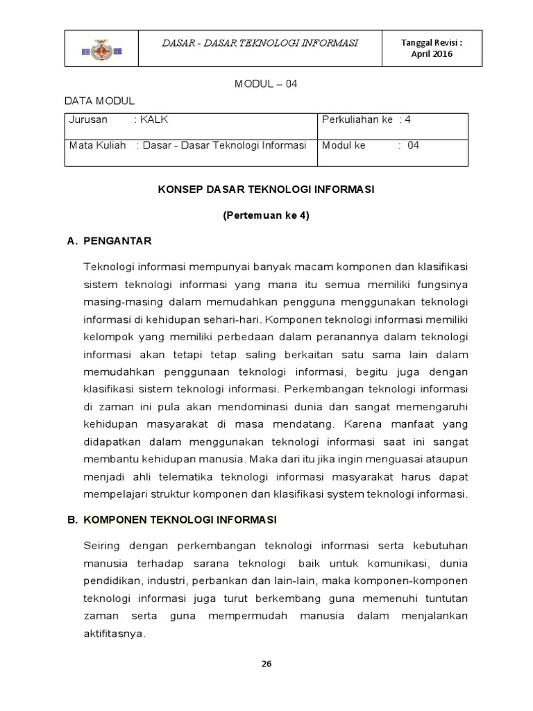 PERTEMUAN 4 - Konsep Dasar TI | PDF PERTEMUAN 4 - Konsep Dasar TI | PDF