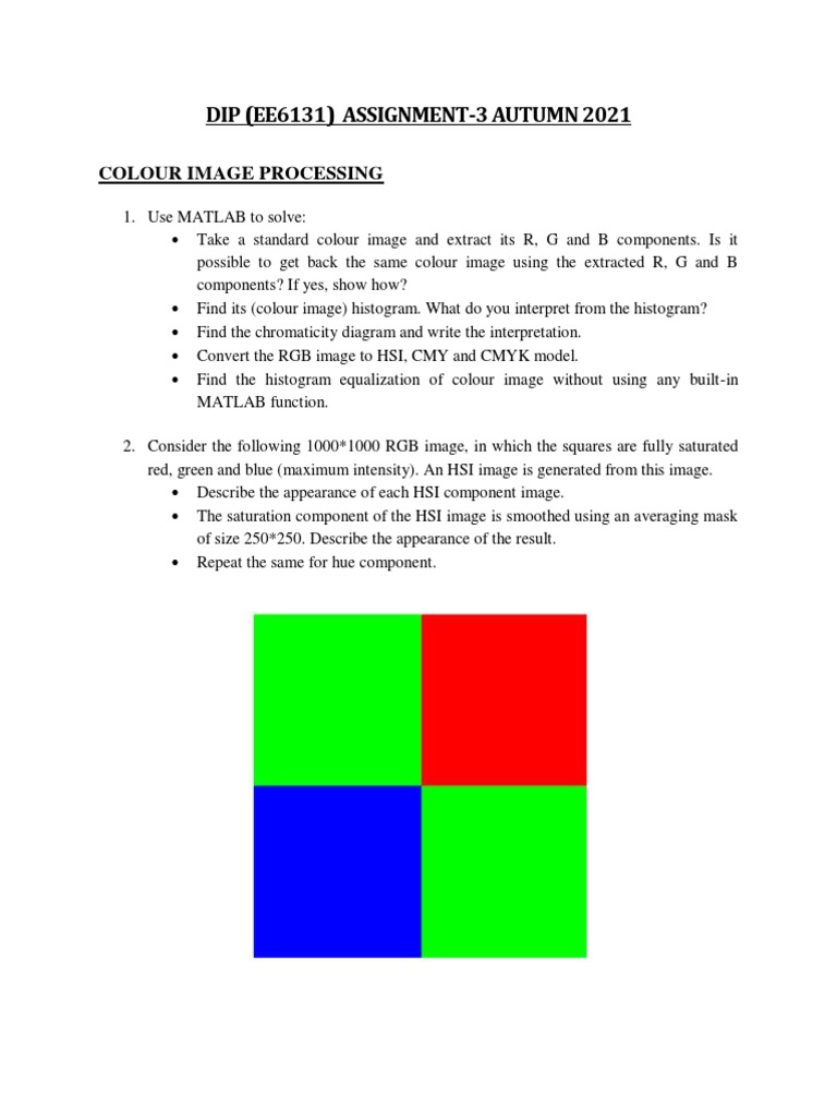 DIP Assignment-3 | PDF | Rgb Color Model | Color