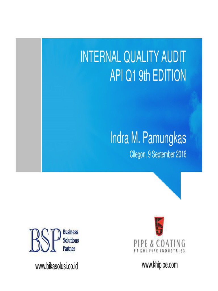 Panduan Audit Kualitas Internal API Q1 | PDF | Teknologi & Rekayasa