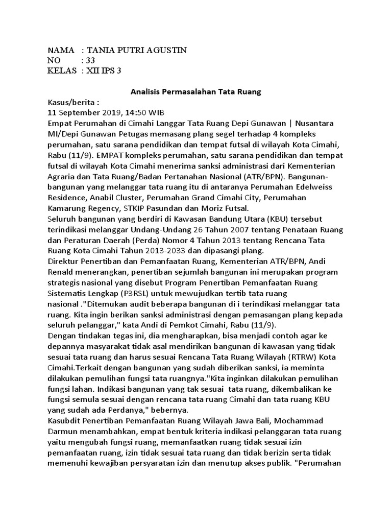 Geo Analisis Tania Putri (33) XII IPS 3 | PDF