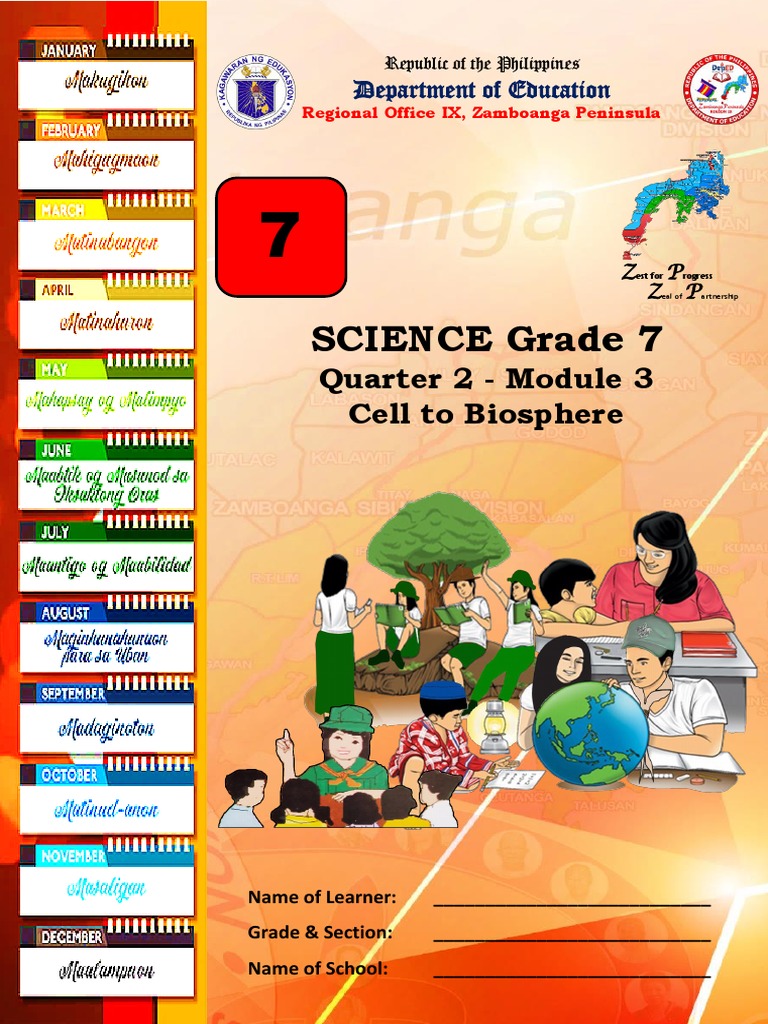SCIENCE Grade 7: Quarter 2 - Module 3 Cell To Biosphere | PDF | Human ...