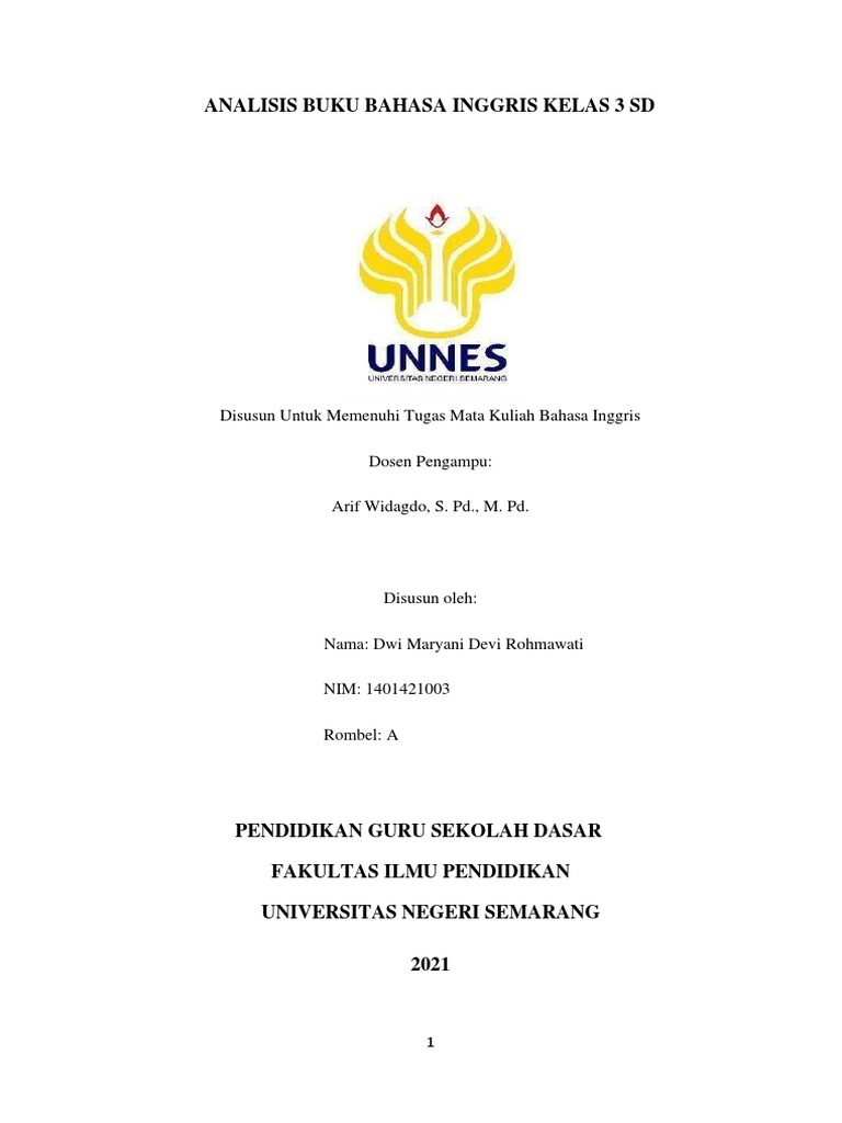 Dwi Maryani Devi Rohmawati - 03 - 1401421003 - Bahasa Inggris | PDF