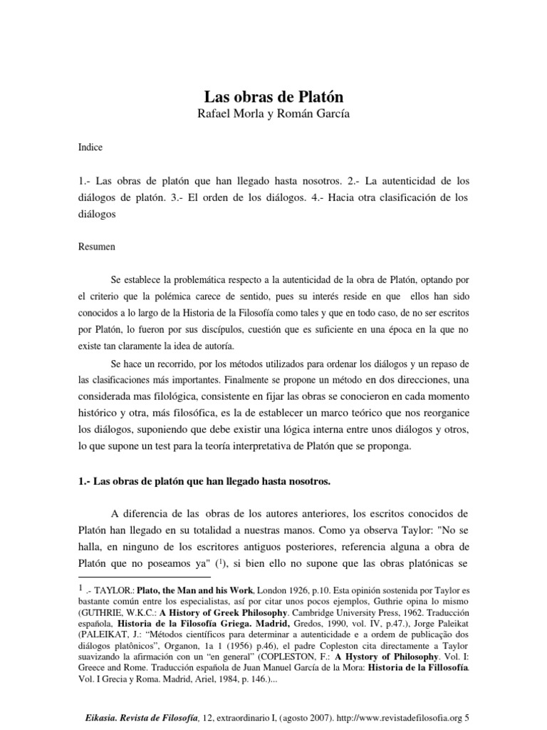 Las Obras de Platon Resumen | PDF | Platón | Diálogos Socráticos