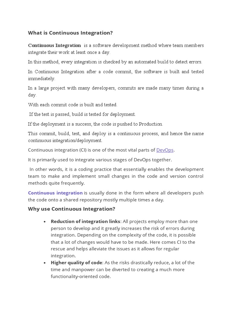 What Is Continuous Integration | PDF | Software Engineering | Computing