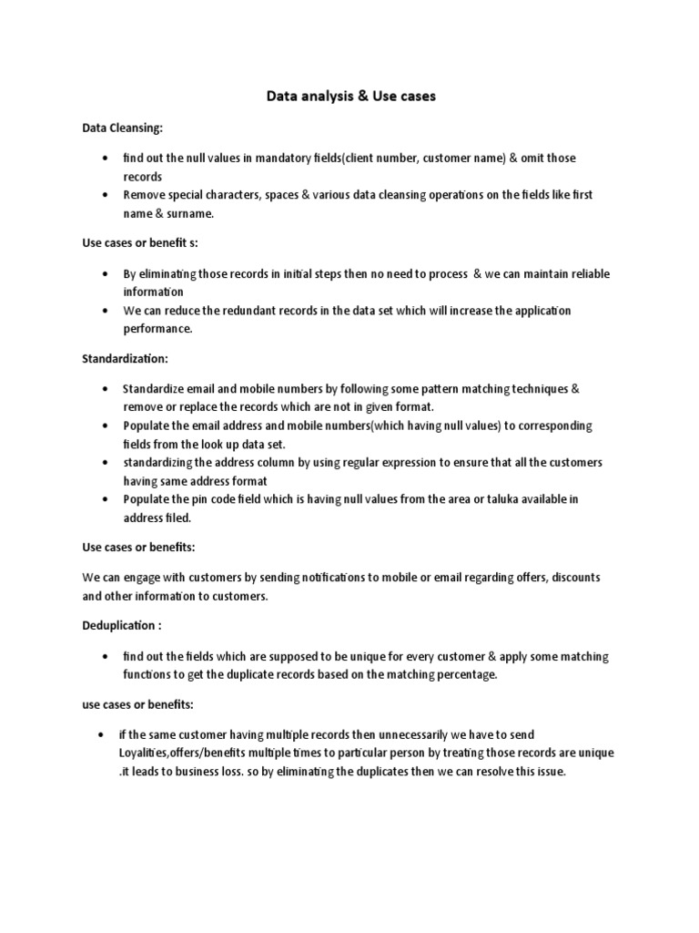 Data Analysis & Use Cases | PDF