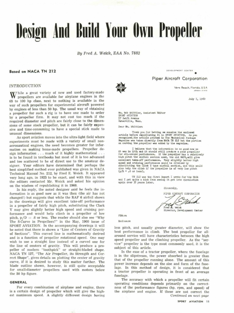 Design and Your Own Propeller: Build | PDF | Horsepower | Propeller