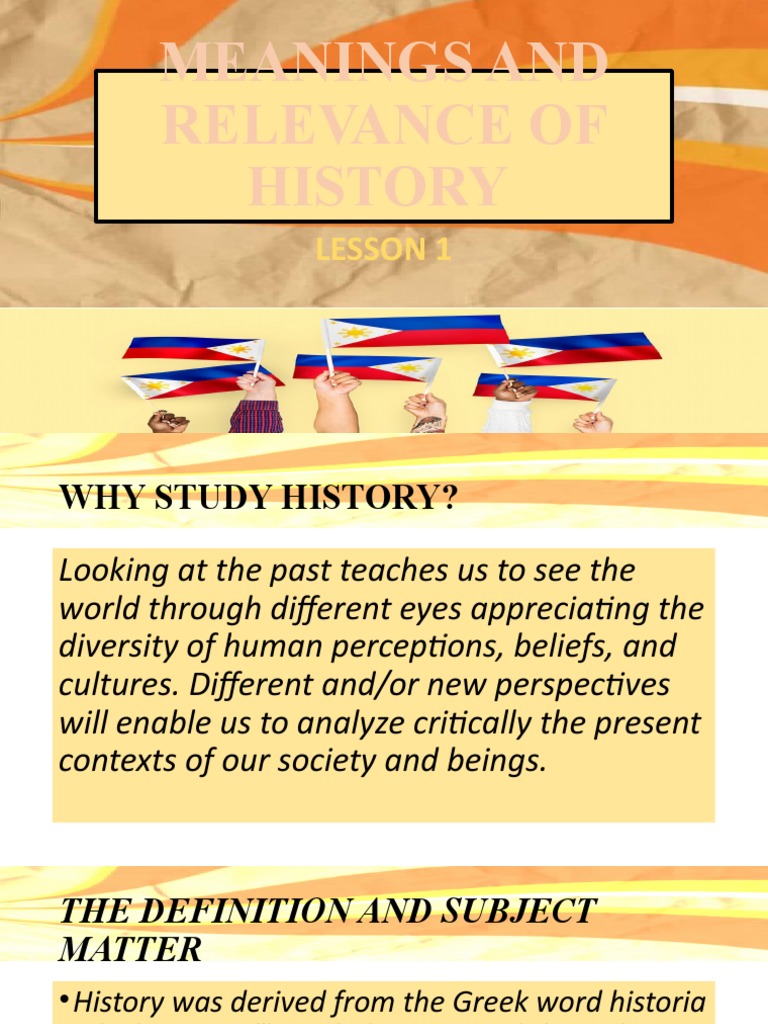 Lesson 1 - Meaning and Relevance of History | PDF | Cognition | Science