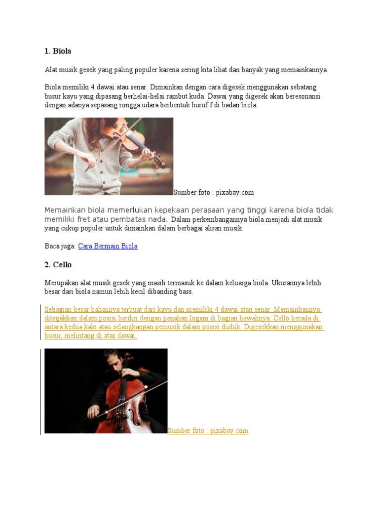 Alat Musik Berdasarkan Bunyi | PDF | Seni