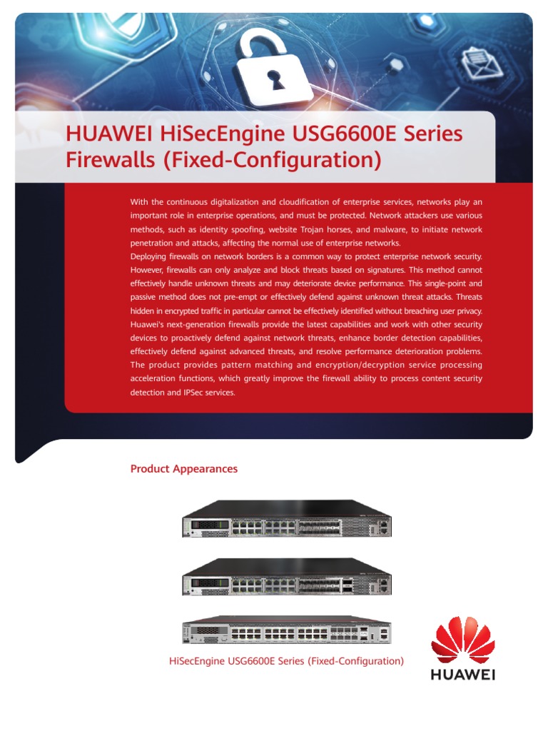 HUAWEI HiSecEngine USG6600E Series Firewalls (Fixed-Configuration ...