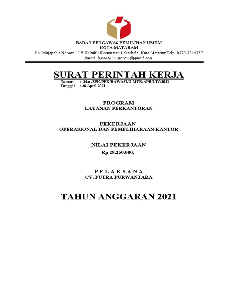 SPK Pemeliharaan Gedung 2021 | PDF