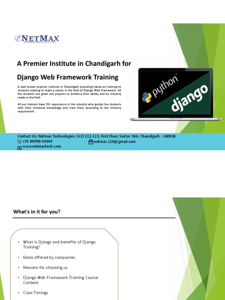 Django Web Framework Training Course in Chandigarh - Netmax ...