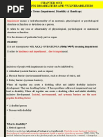 Inclusiveness - Chapter One | PDF | Visual Impairment | Disability