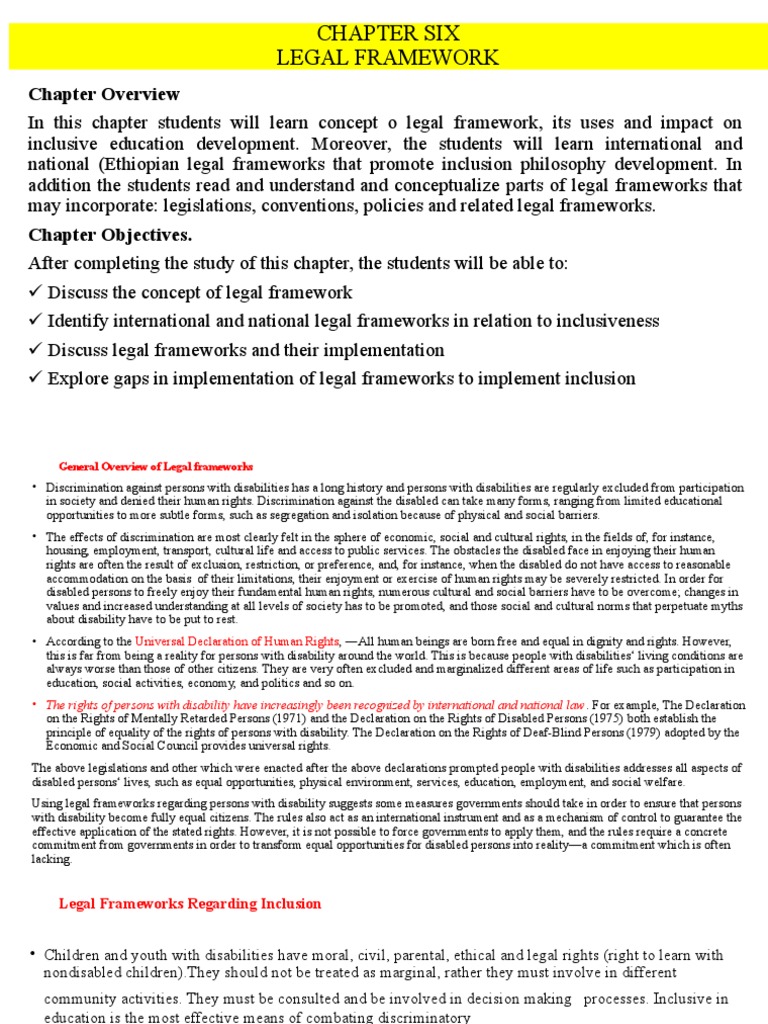 Legal Frameworks for Inclusive Education | PDF | Disability | Inclusion ...