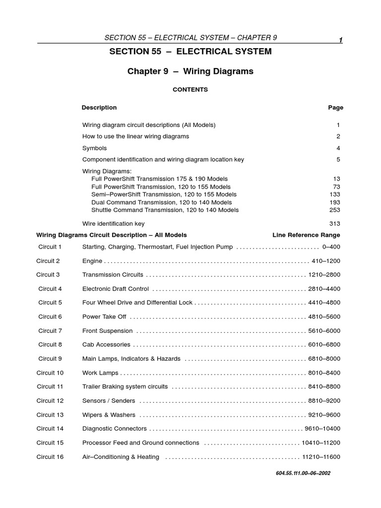 Section 55 - Electrical System Chapter 9 - Wiring Diagrams | PDF | Transmission (Mechanics ...