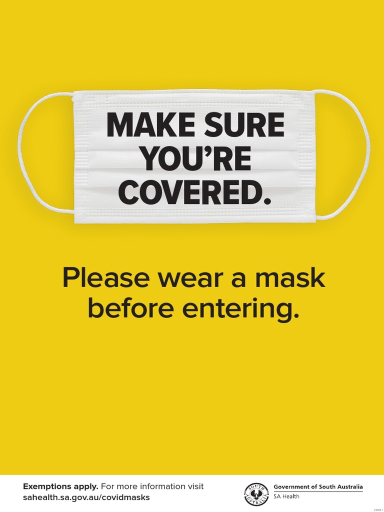 Make Sure You'Re Covered.: Please Wear A Mask Before Entering | PDF