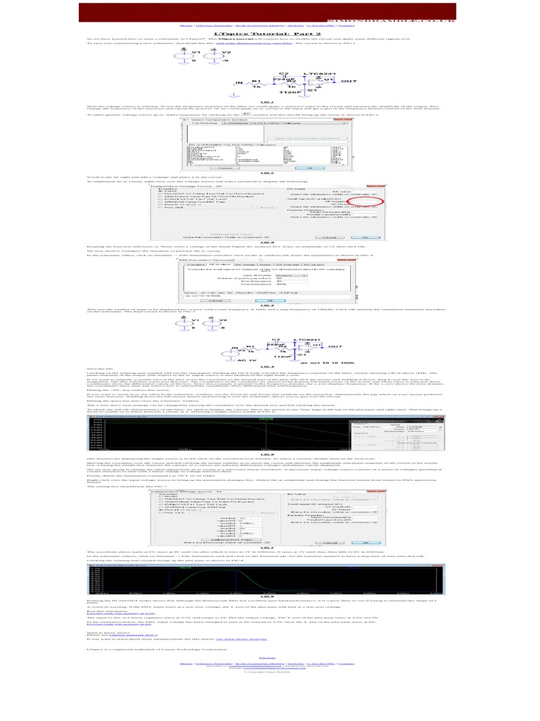 LTspice Tutorial Part 2 | PDF | Electronic Circuits | Filter (Signal Processing)