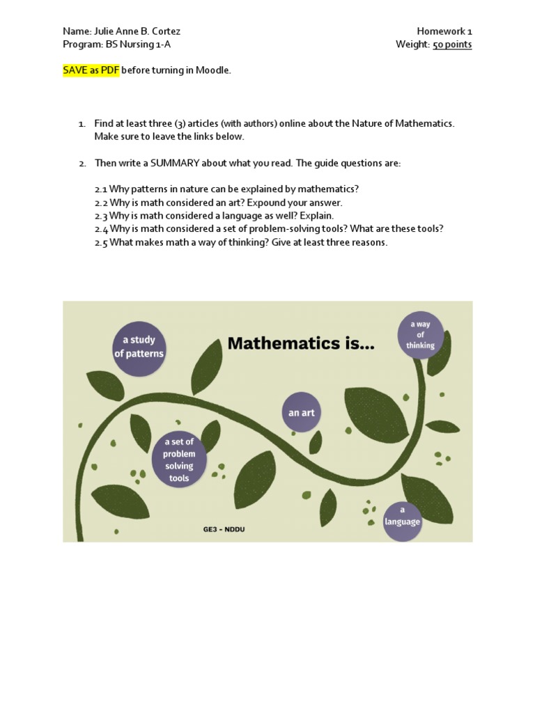 Nature of Mathematics | PDF | Mathematics | Pattern
