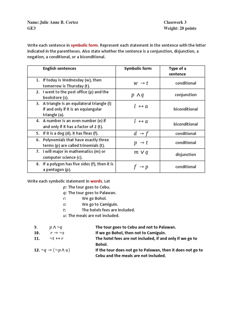 Writing in Symbolic Form | PDF | If And Only If | Logic