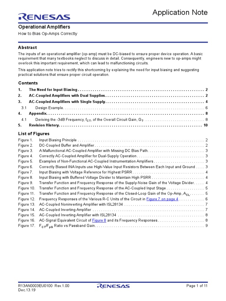 Biasing Techniques for Op-Amps Explained | PDF | Operational Amplifier ...
