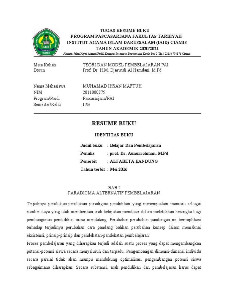 Tugas Resume Buku | PDF | Karier & Perkembangan | Pengembangan Diri