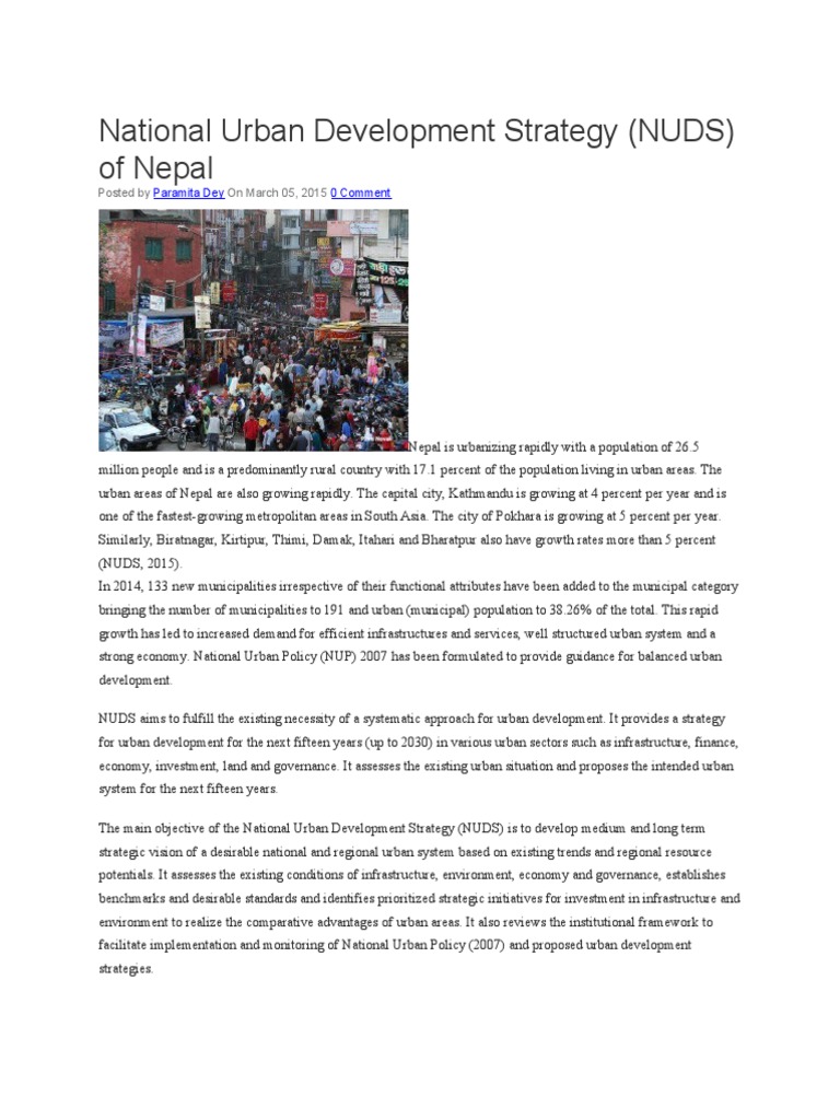 National Urban Development Strategy of Nepal | PDF | Infrastructure ...