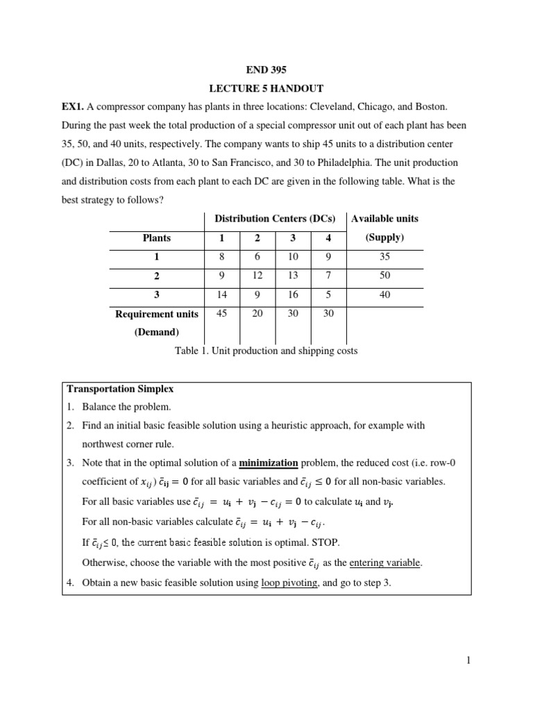 END 395 Lecture 5 Handout | PDF | Matrix (Mathematics) | Algorithms