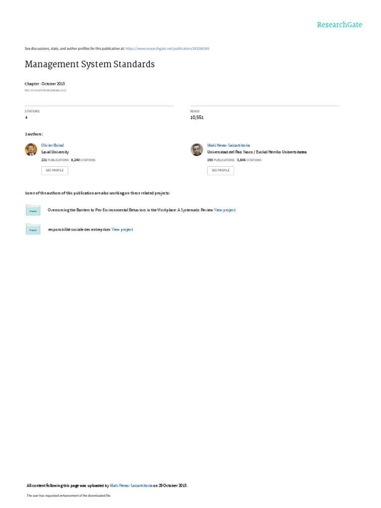 Management System Standards: October 2015 | PDF | Iso 9000 ...