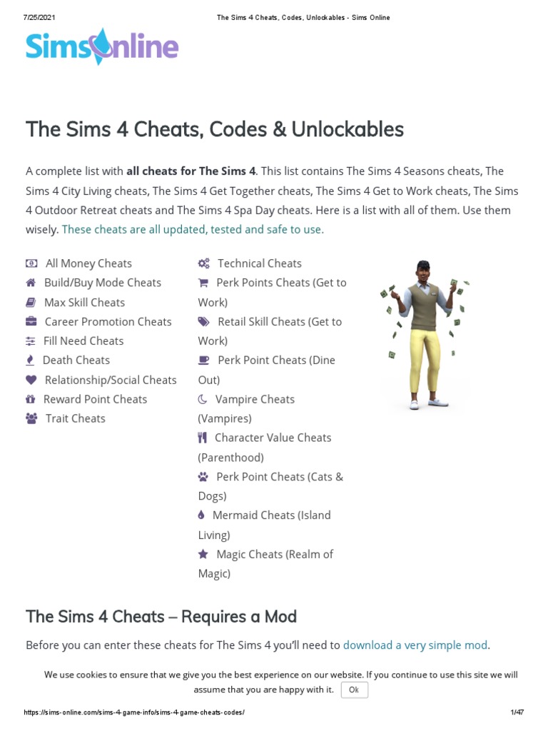 Sims 4 Complete Cheat Codes List | PDF | Cheating In Video Games