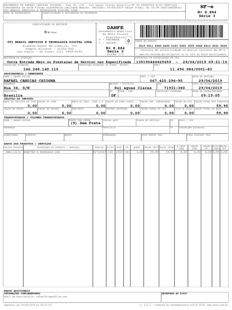 Nota | PDF | Recibo | Contabilidade