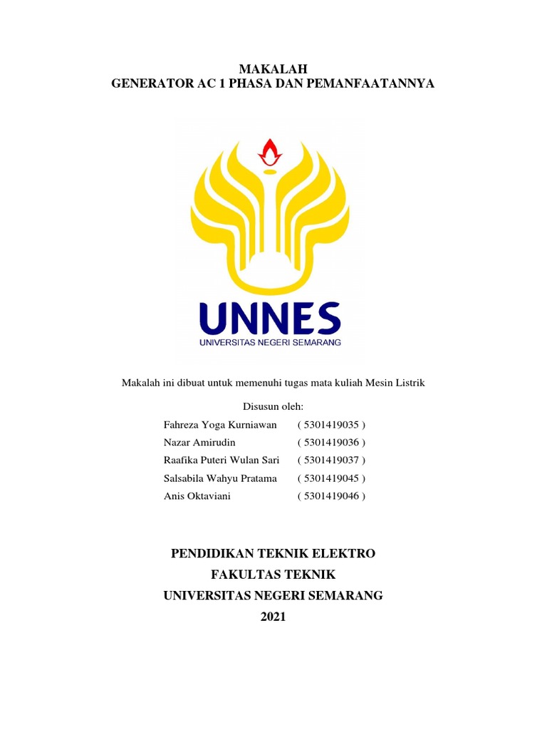 Generator AC 1 Fasa dan Pemanfaatannya | PDF