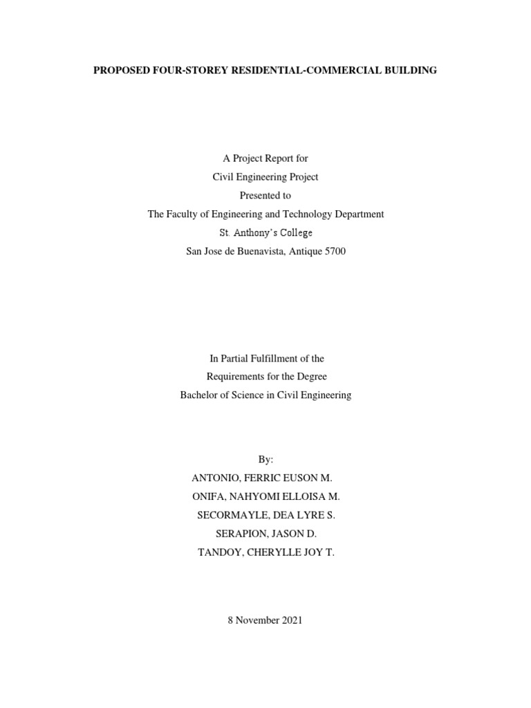 Civil Engineering Project Report | PDF | Stairs | Buildings And Structures