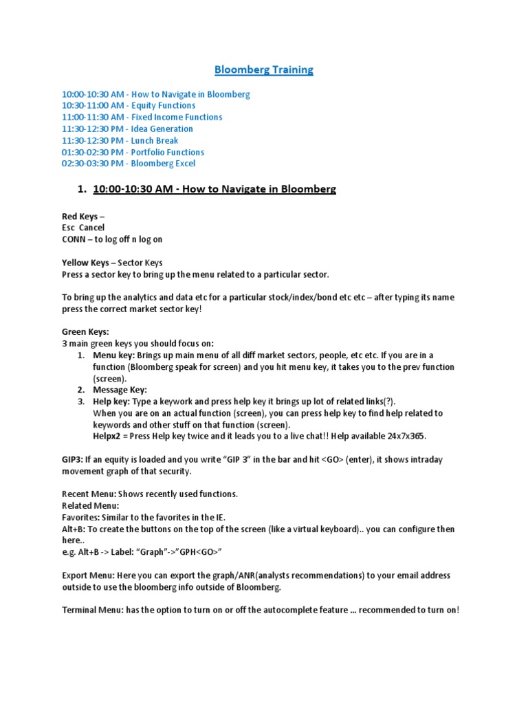 Bloomberg Training for Finance Pros | PDF | Bonds (Finance) | Yield ...