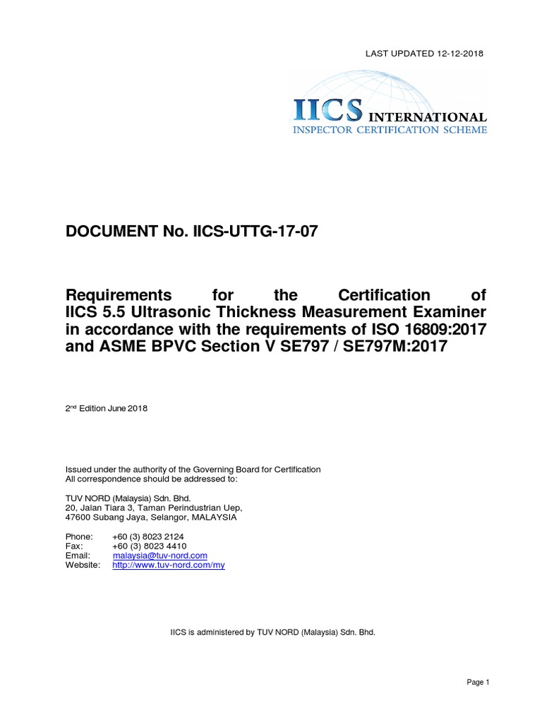 IICS 5.5 Ultrasonic Examiner Certification | PDF | Test (Assessment ...