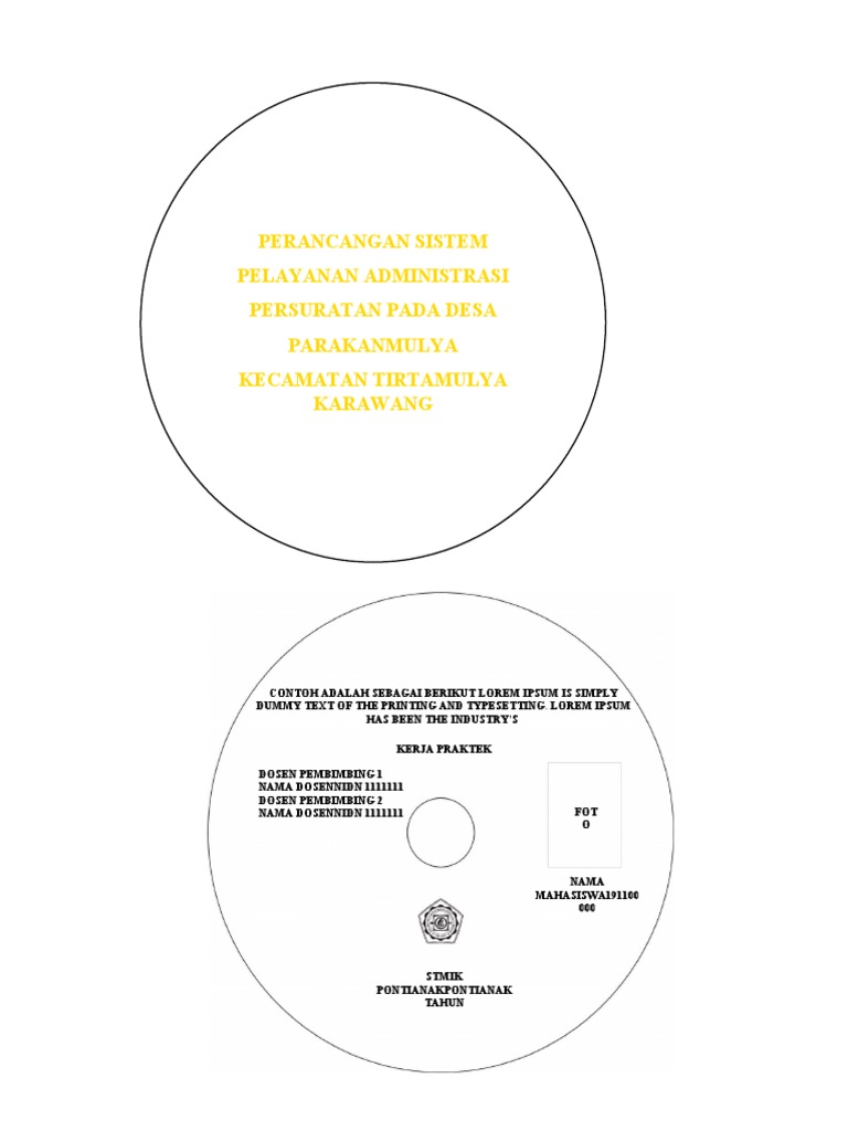 Template Cover CD Kerja Praktek Dan Skripsi | PDF