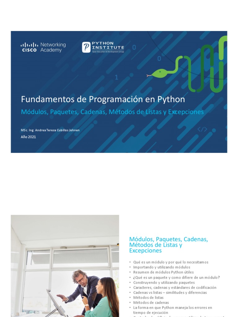 Fundamentos de Python: Módulos, Cadenas, Listas y Excepciones | PDF | Ascii | Python (lenguaje ...