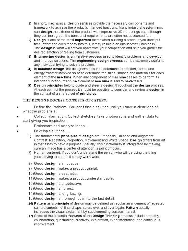 The Design Process Consists of 6 Steps | PDF | Design | Engineering ...