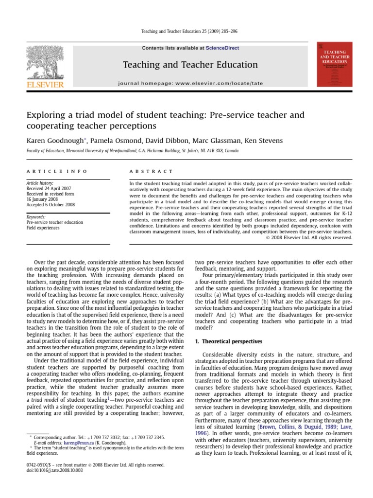 Exploring A Triad Model of Student Teaching - Preservice Teacher and CT ...