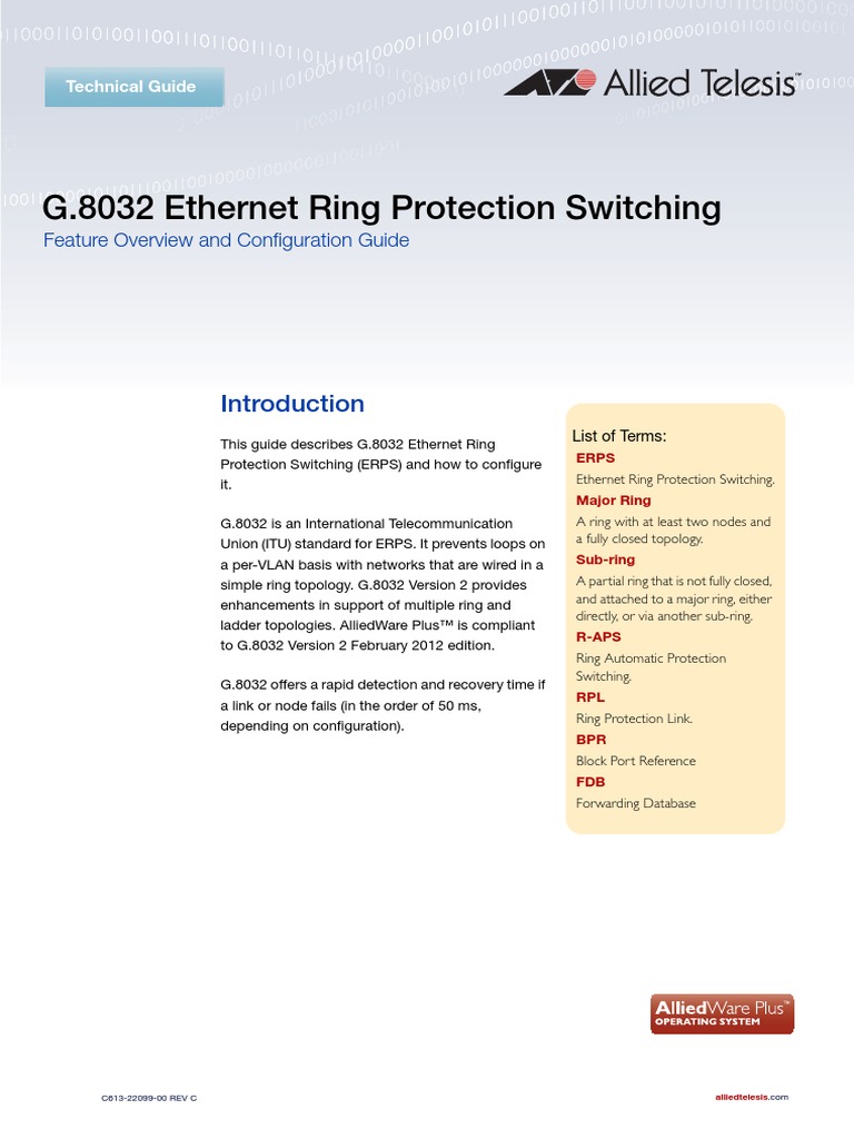 g8032 Feature Overview Guide Rev C | PDF | Network Architecture ...