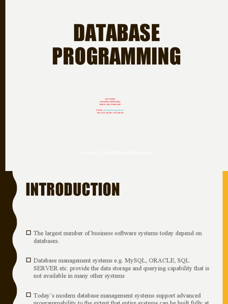 1 Introduction Database Definition | PDF | Databases | Table (Database)