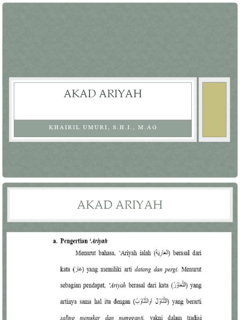 PPT, Pertemuan 12 Akad Ariyah | PDF